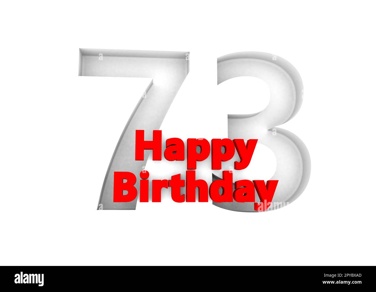 red lettering Happy Birthday with a big relief number behind Stock ...