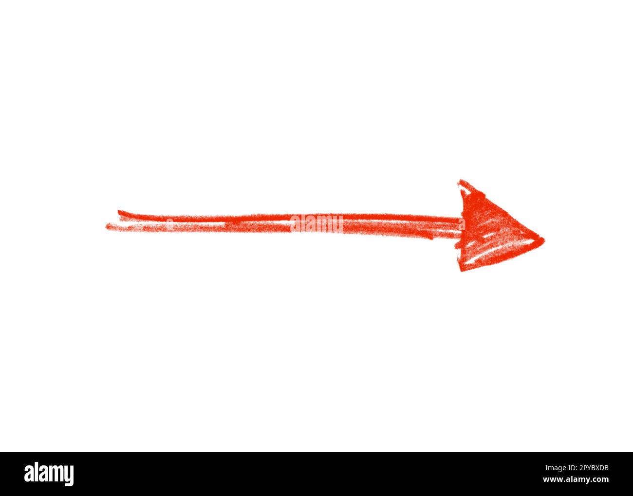 Hand painted sketch of red pencil arrow Stock Photo - Alamy
