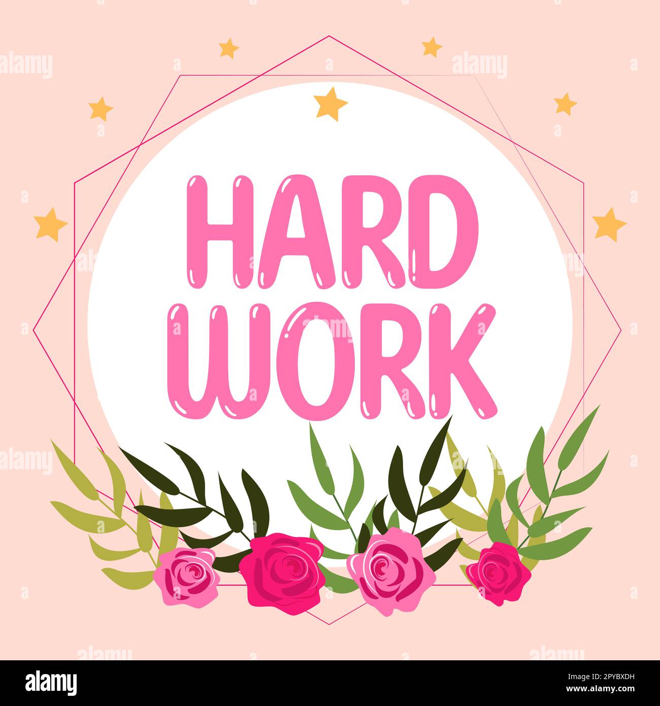 Text caption presenting Hard Work. Conceptual photo always putting a ...