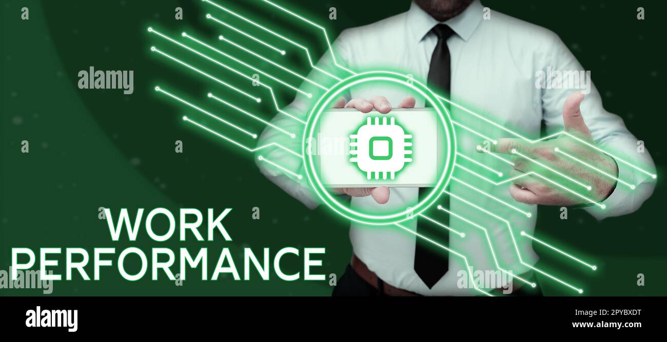 Hand writing sign Work Performance. Word for A job that is not ...