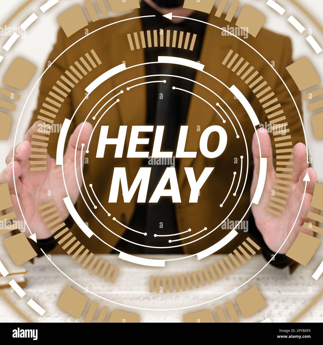 Handwriting text Hello May. Business approach to address the fifth ...