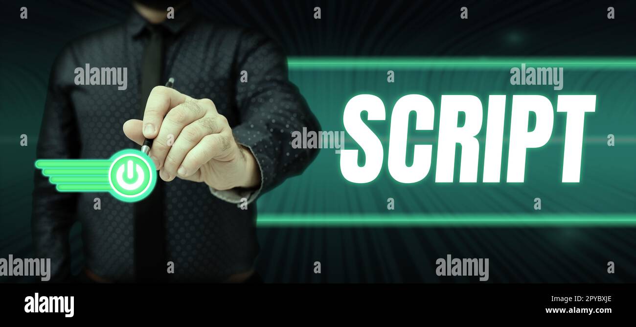 Sign displaying Script. Conceptual photo handwriting as distinct from ...