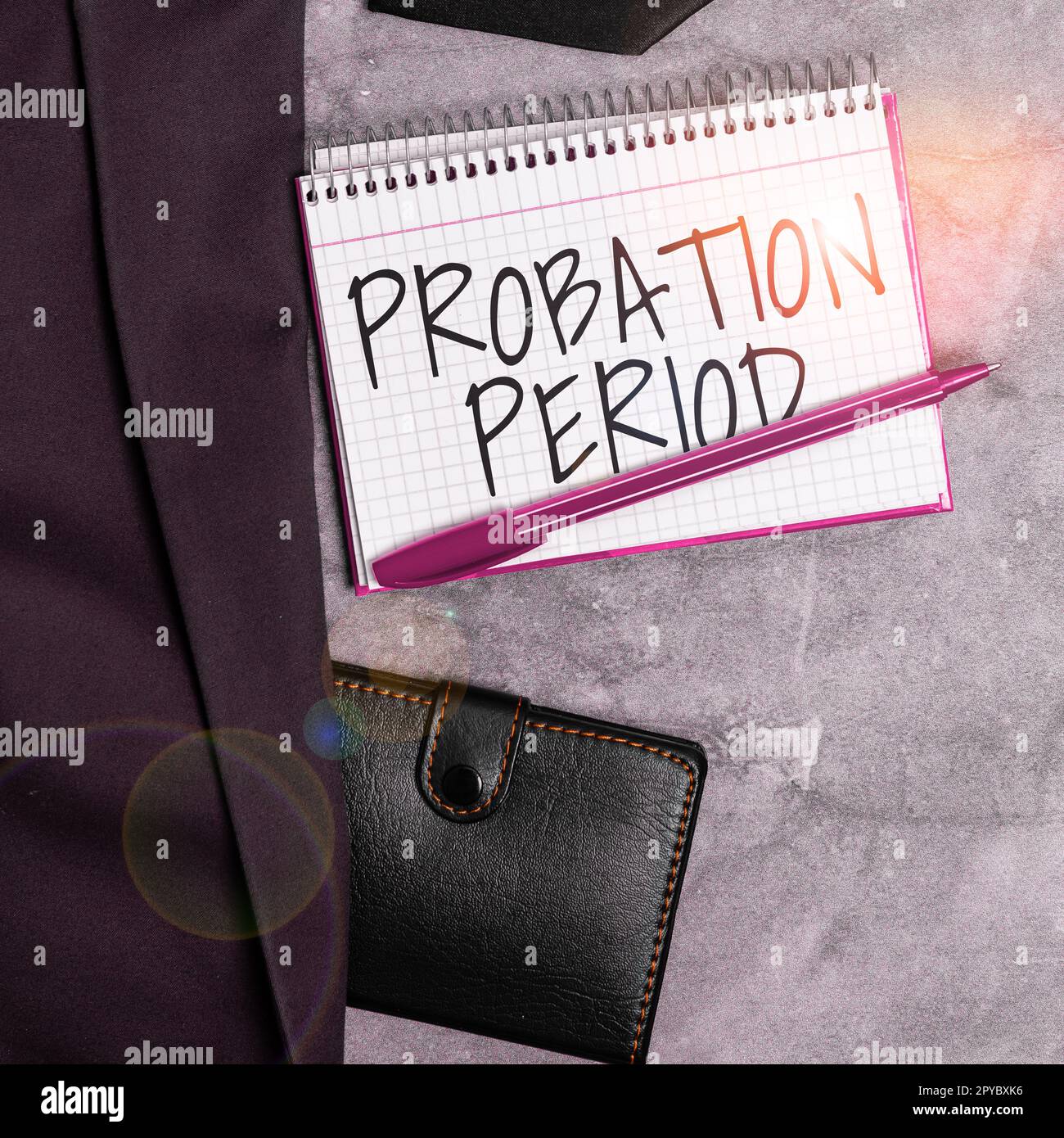 Sign displaying Probation Period. Business concept focused and ...