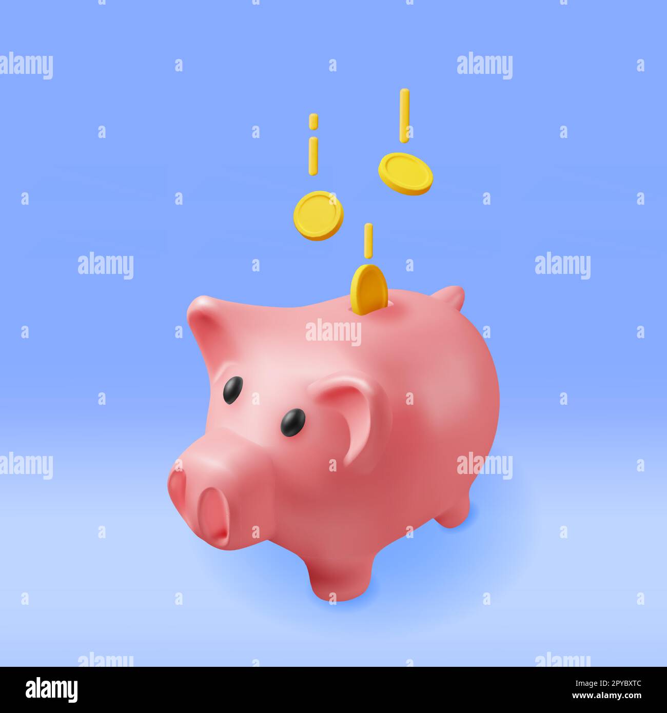3d pink ceramic piggy Stock Vector Images - Alamy