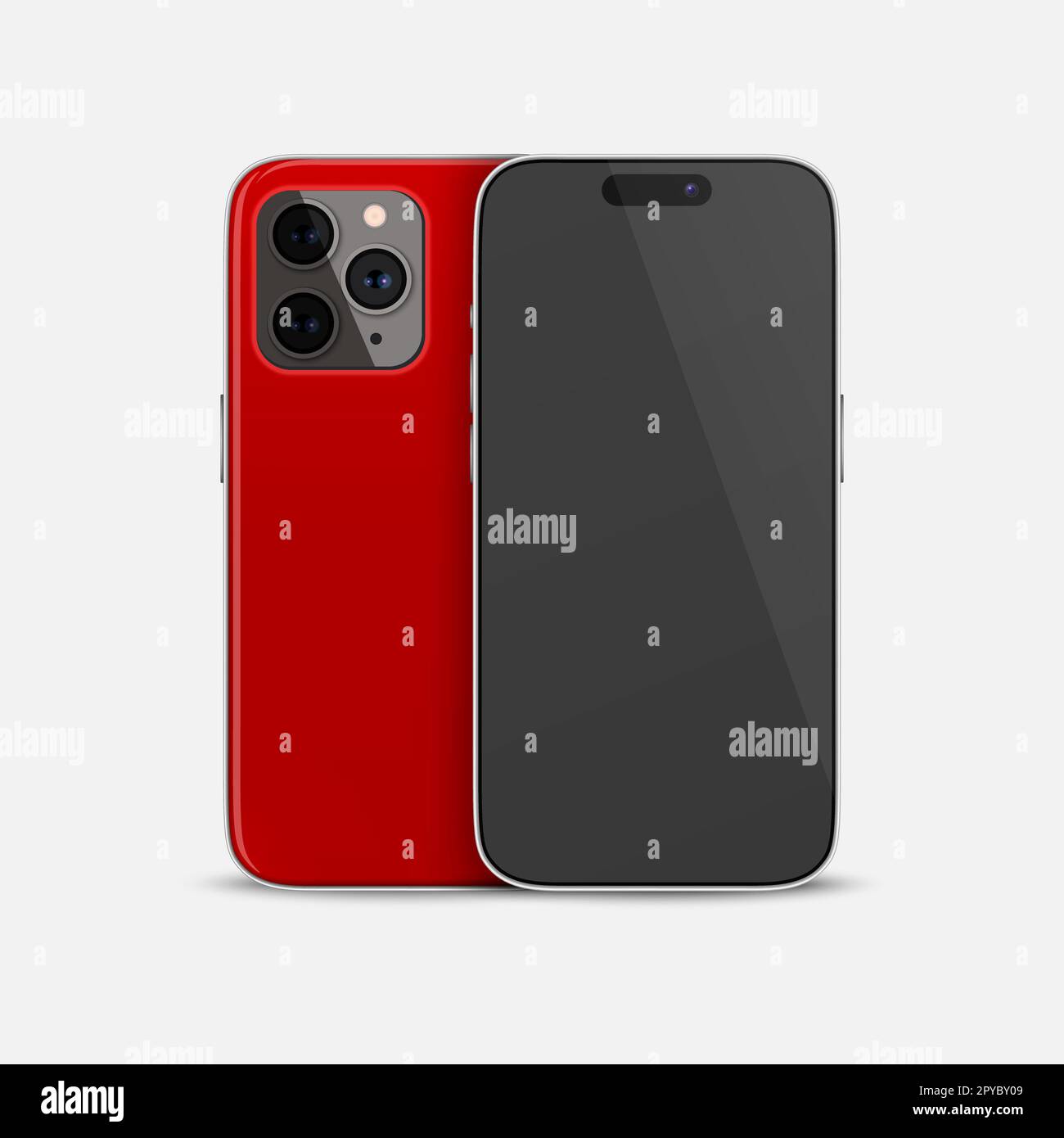 Vector 3d Realistic Red Smartphone Case. Telephone Design Template for ...