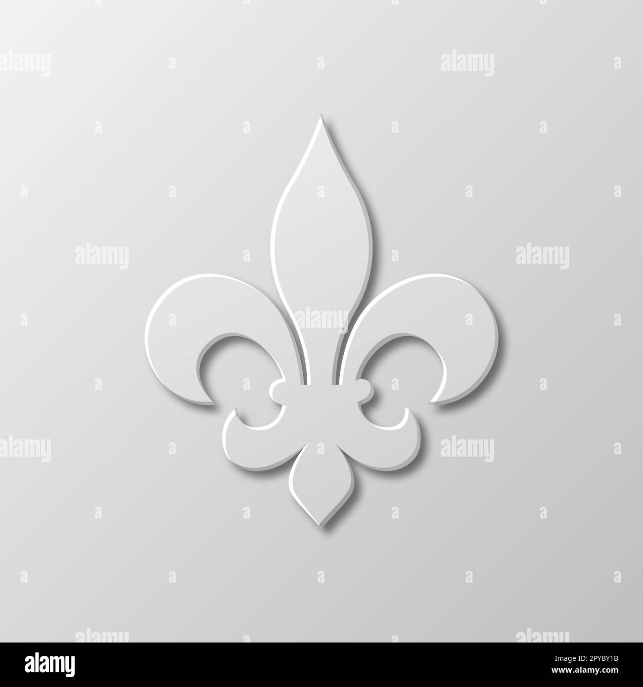 Vector Realistic Paper 3d Fleur De Lis Closeup on White Background ...