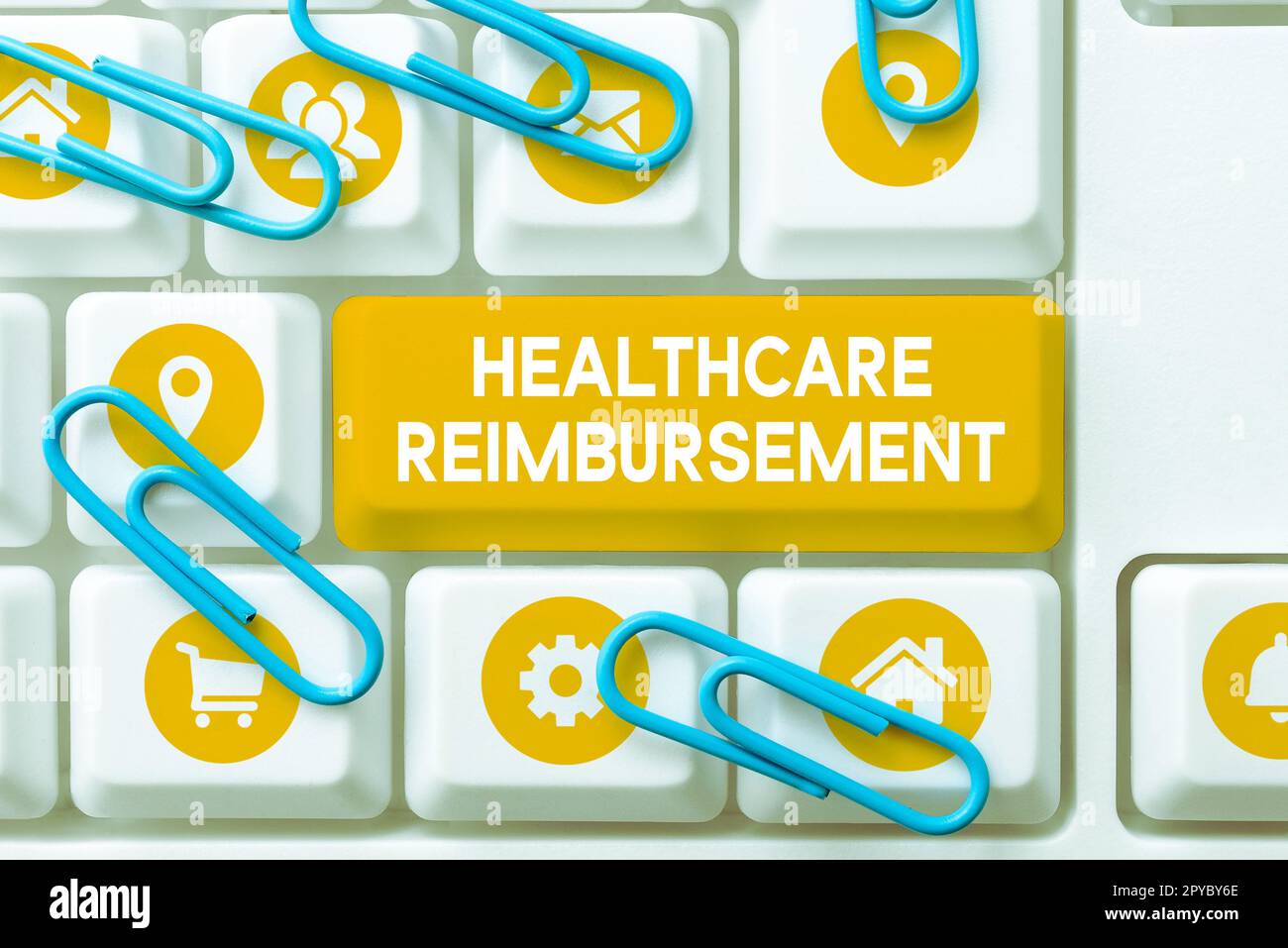 Hand writing sign Healthcare Reimbursement. Business concept paid by ...