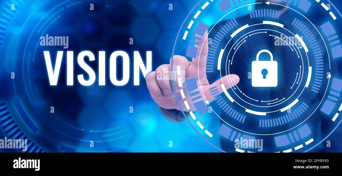 Text sign showing Vision. Business showcase Being able to see Objective ...