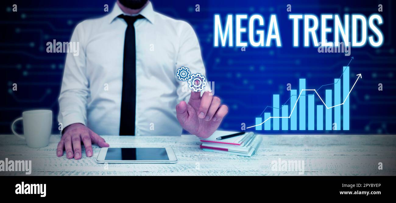 Inspiration showing sign Mega Trends. Internet Concept powerful ...