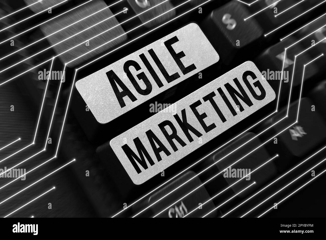 Sign displaying Agile Marketing, Concept meaning focusing team efforts ...