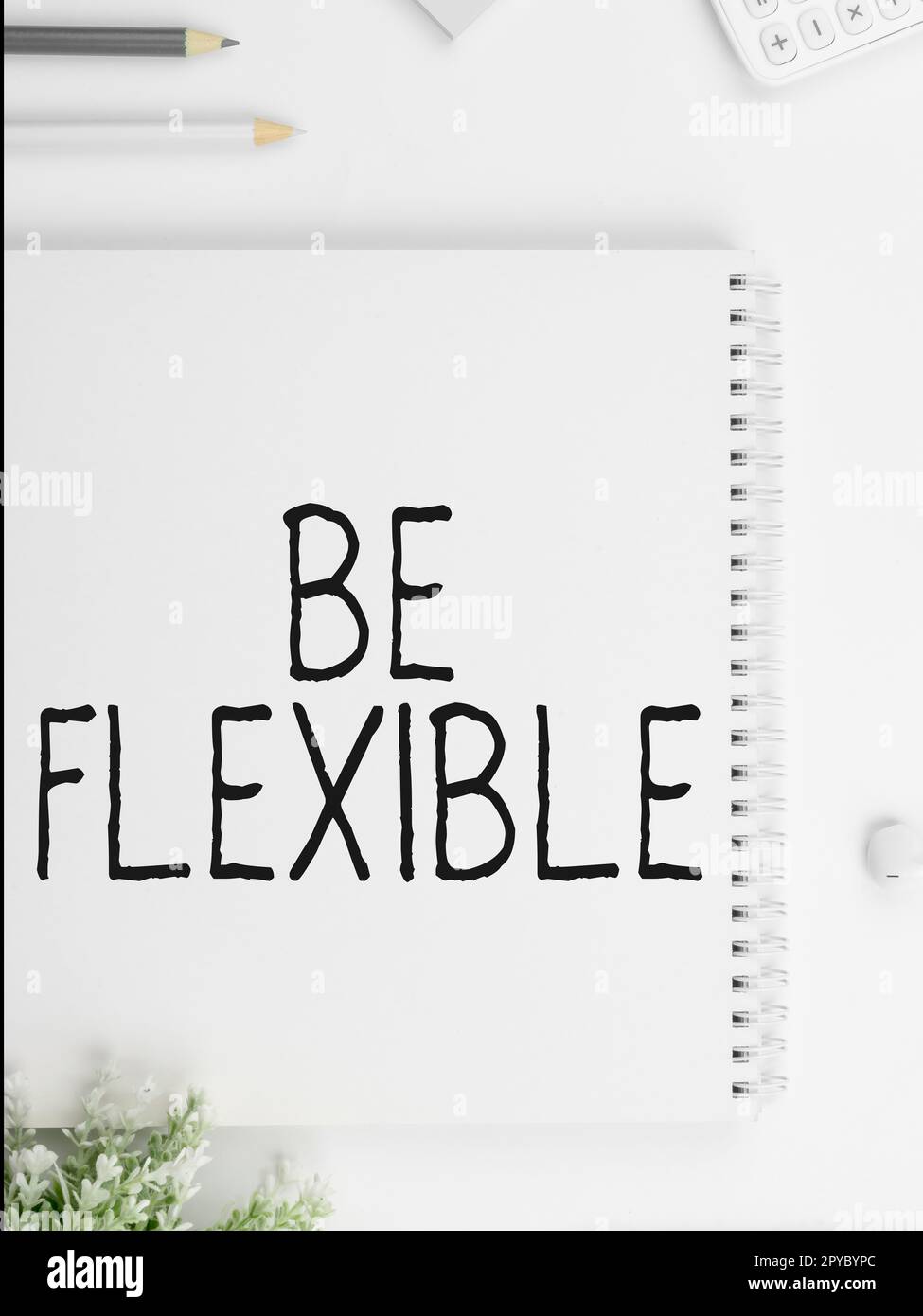 Hand writing sign Be Flexible. Business overview able to be easily ...