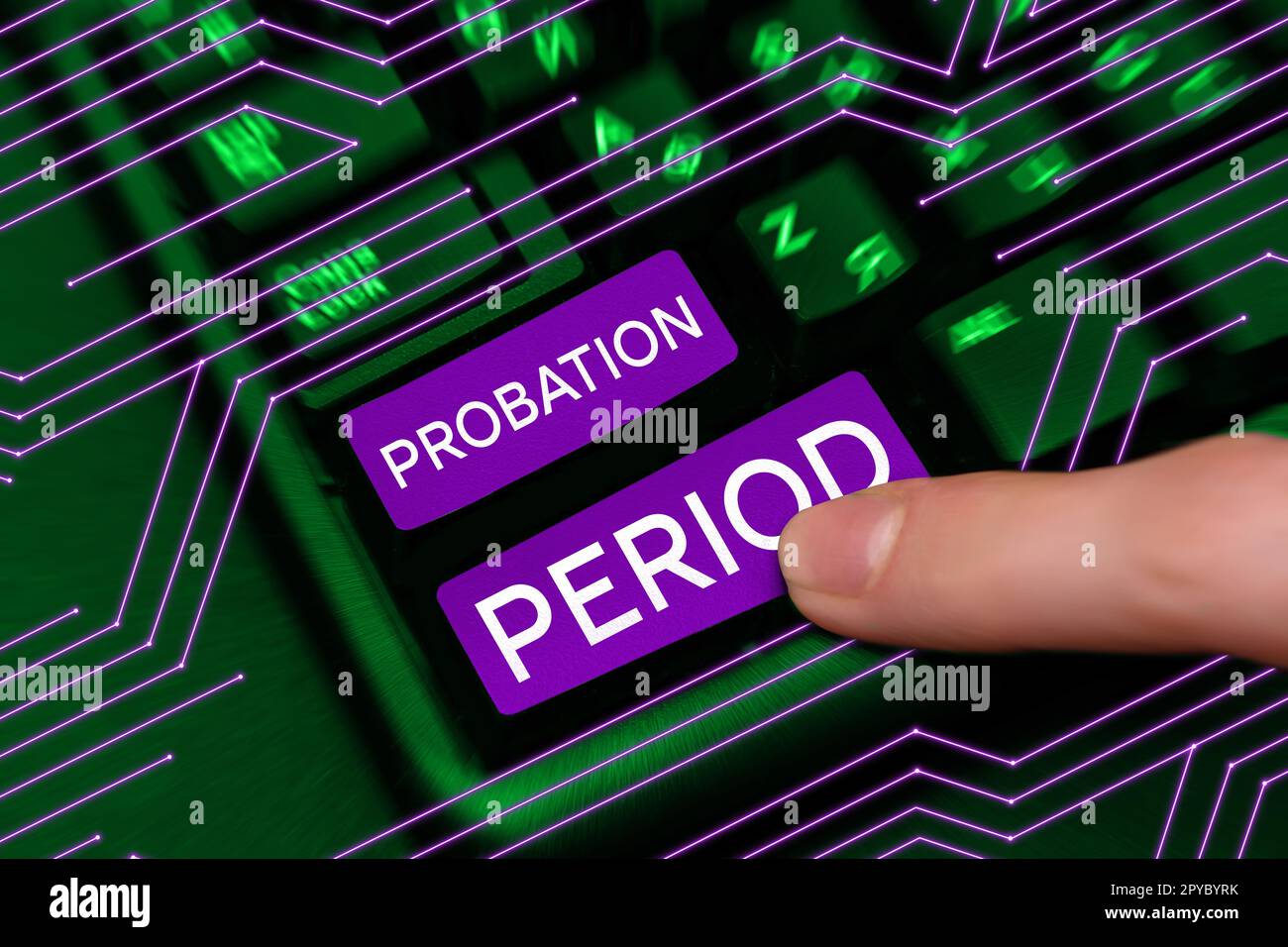 Conceptual display Probation Period. Internet Concept focused and ...