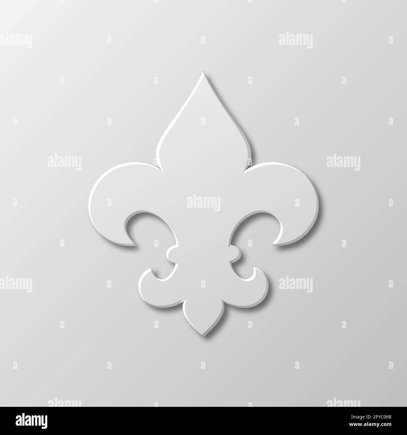Vector Realistic Paper 3d Fleur De Lis Closeup on White Background ...