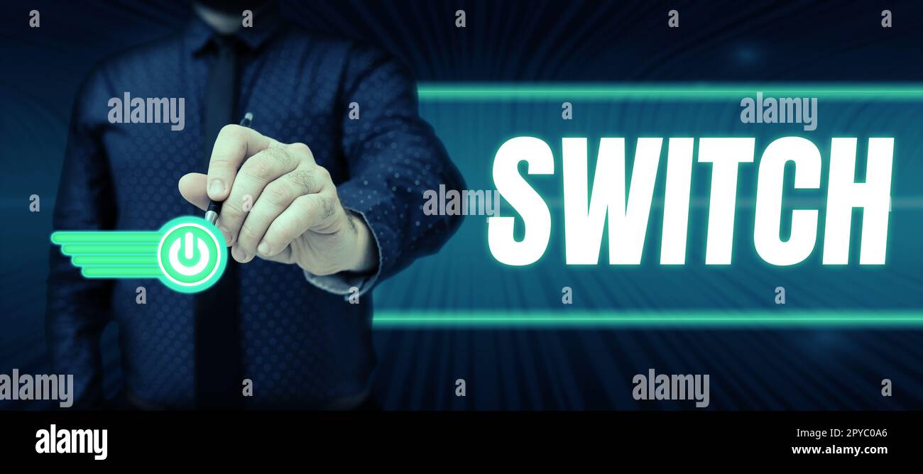 Conceptual display Switch. Word Written on device for making and ...