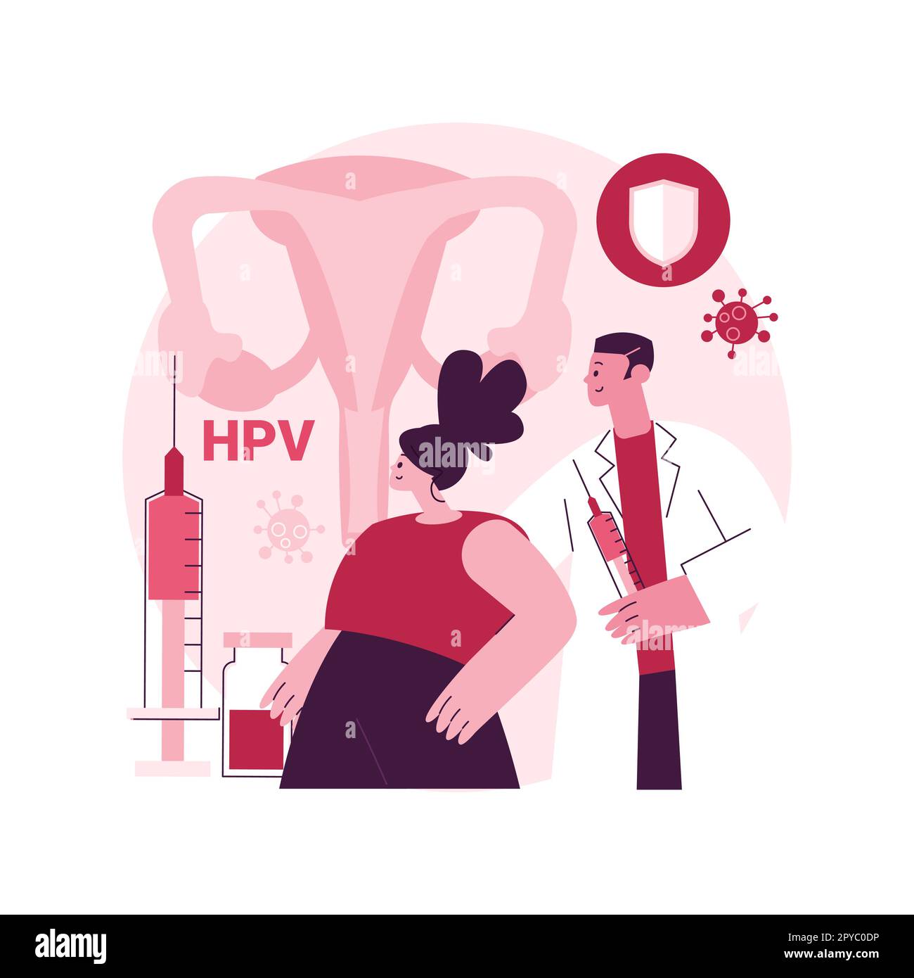 HPV vaccination abstract concept vector illustration. Protecting ...
