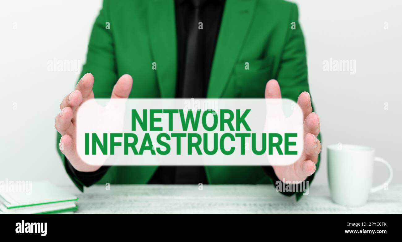 Text showing inspiration Network Infrastructure. Business idea Hardware ...
