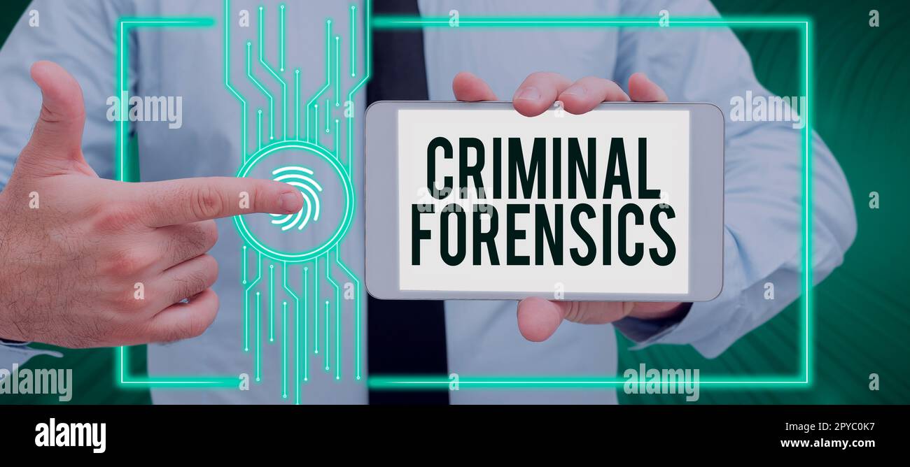 Text sign showing Criminal Forensics. Internet Concept Federal Offense ...