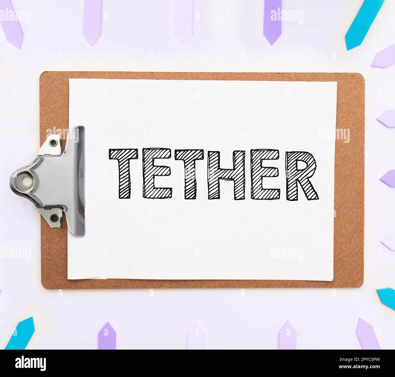 Handwriting text Tether. Word Written on use smartphone in order ...