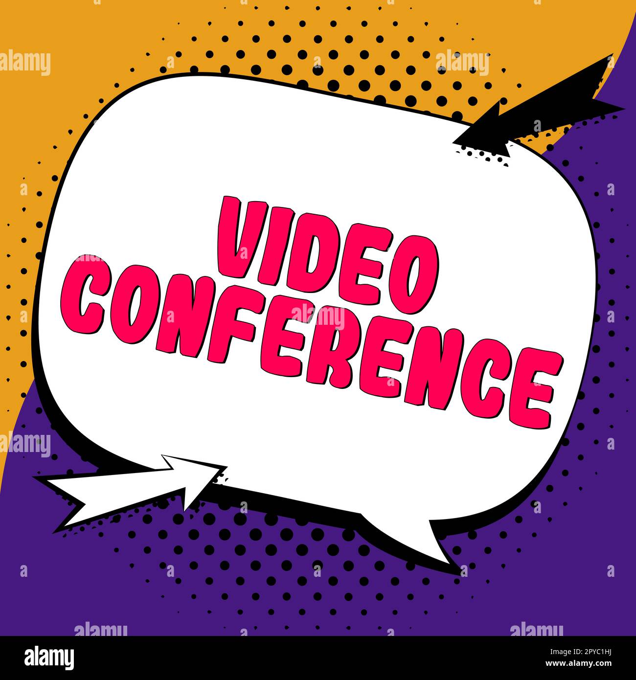 Text showing inspiration Video Conference. Word Written on people in ...