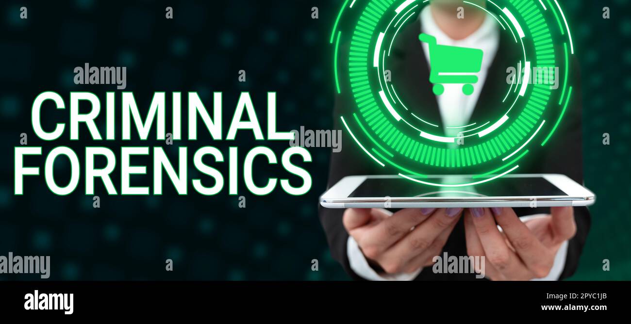 Hand writing sign Criminal Forensics. Business showcase Federal Offense ...