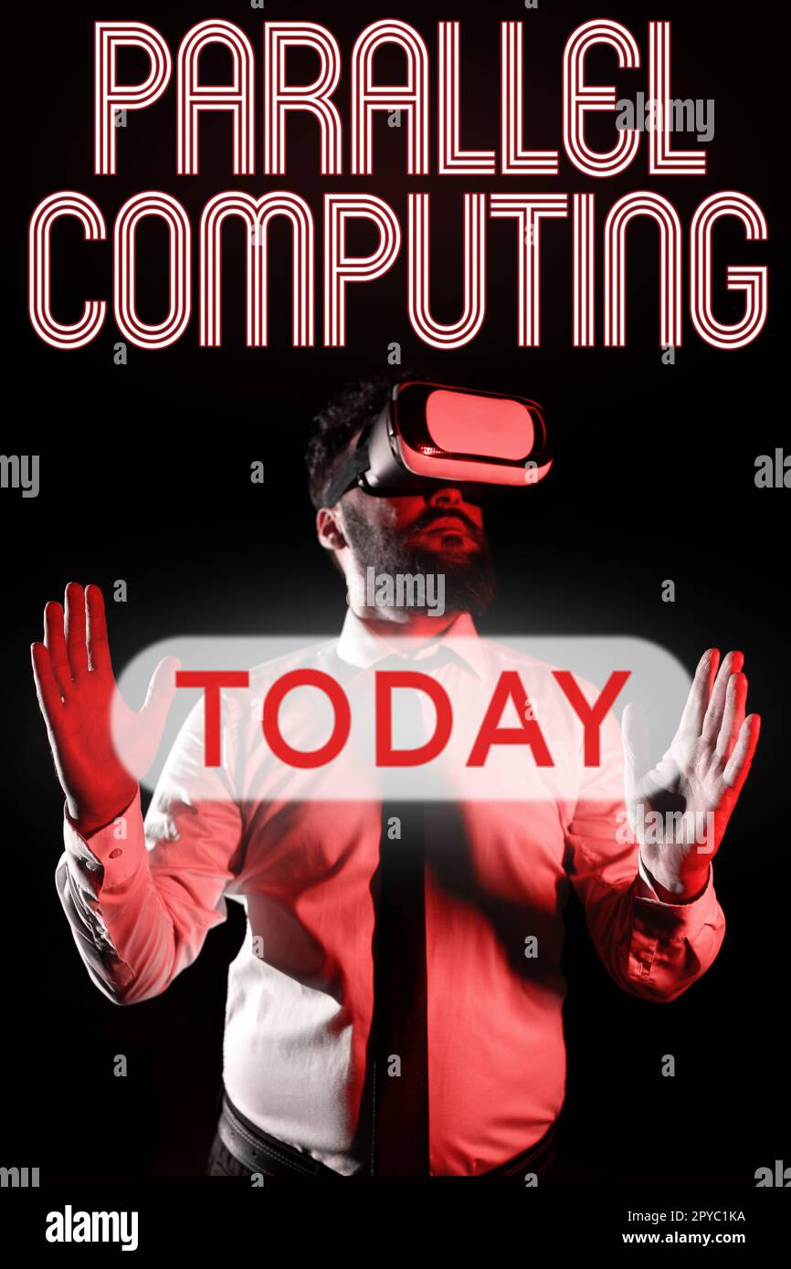 Text showing inspiration Parallel Computing. Business idea simultaneous calculation by means of ...