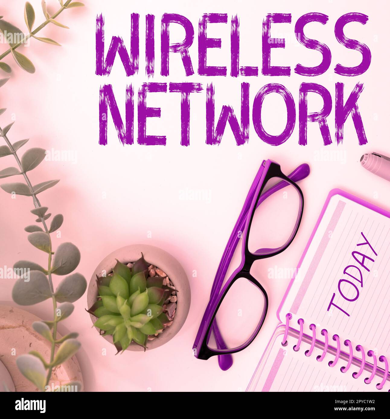 Hand writing sign Wireless Network. Business overview computer network ...