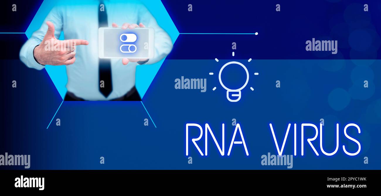 Hand writing sign Rna Virus. Word Written on a virus genetic ...