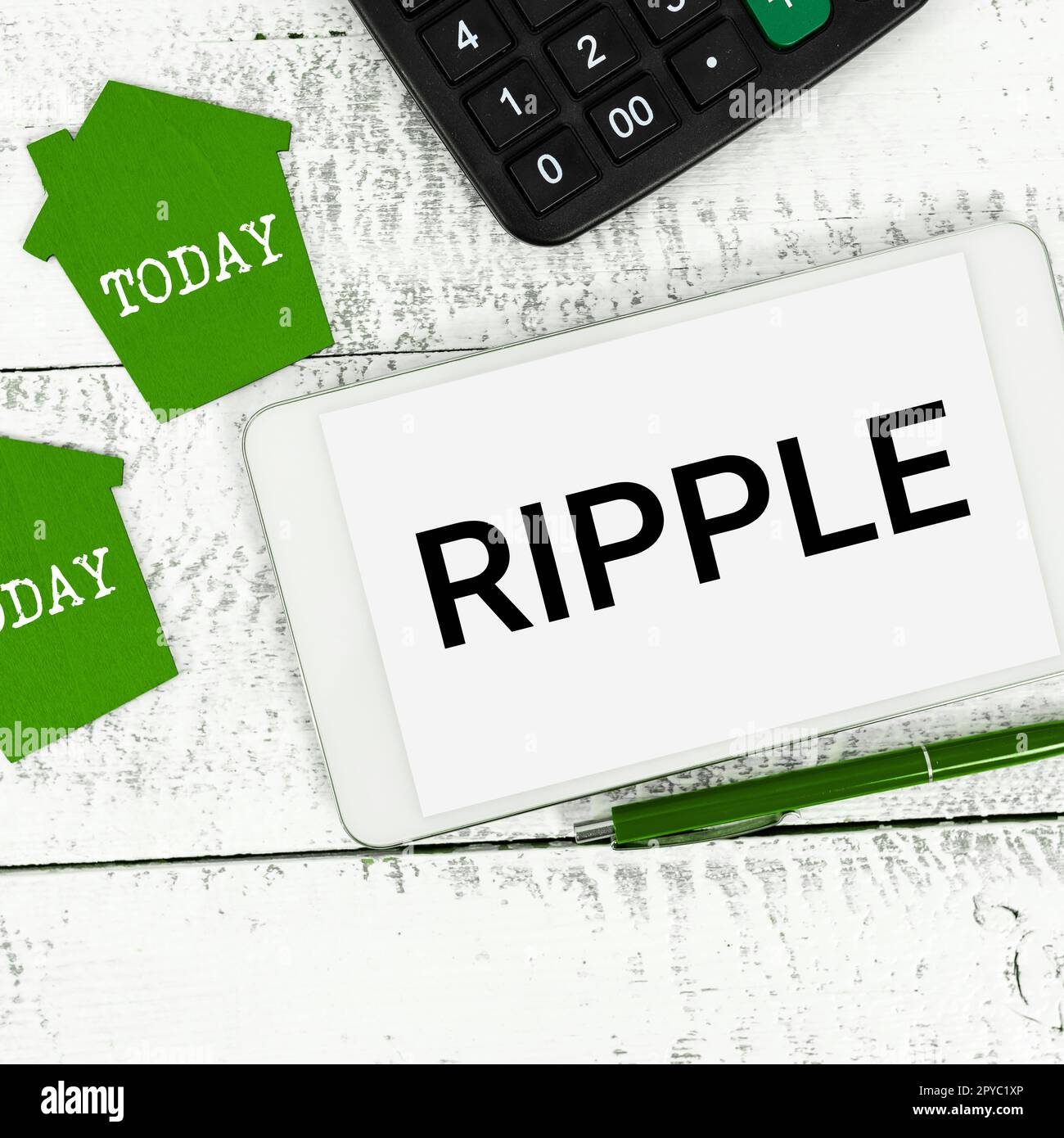 Text caption presenting Ripple. Word for small wave or series of them ...