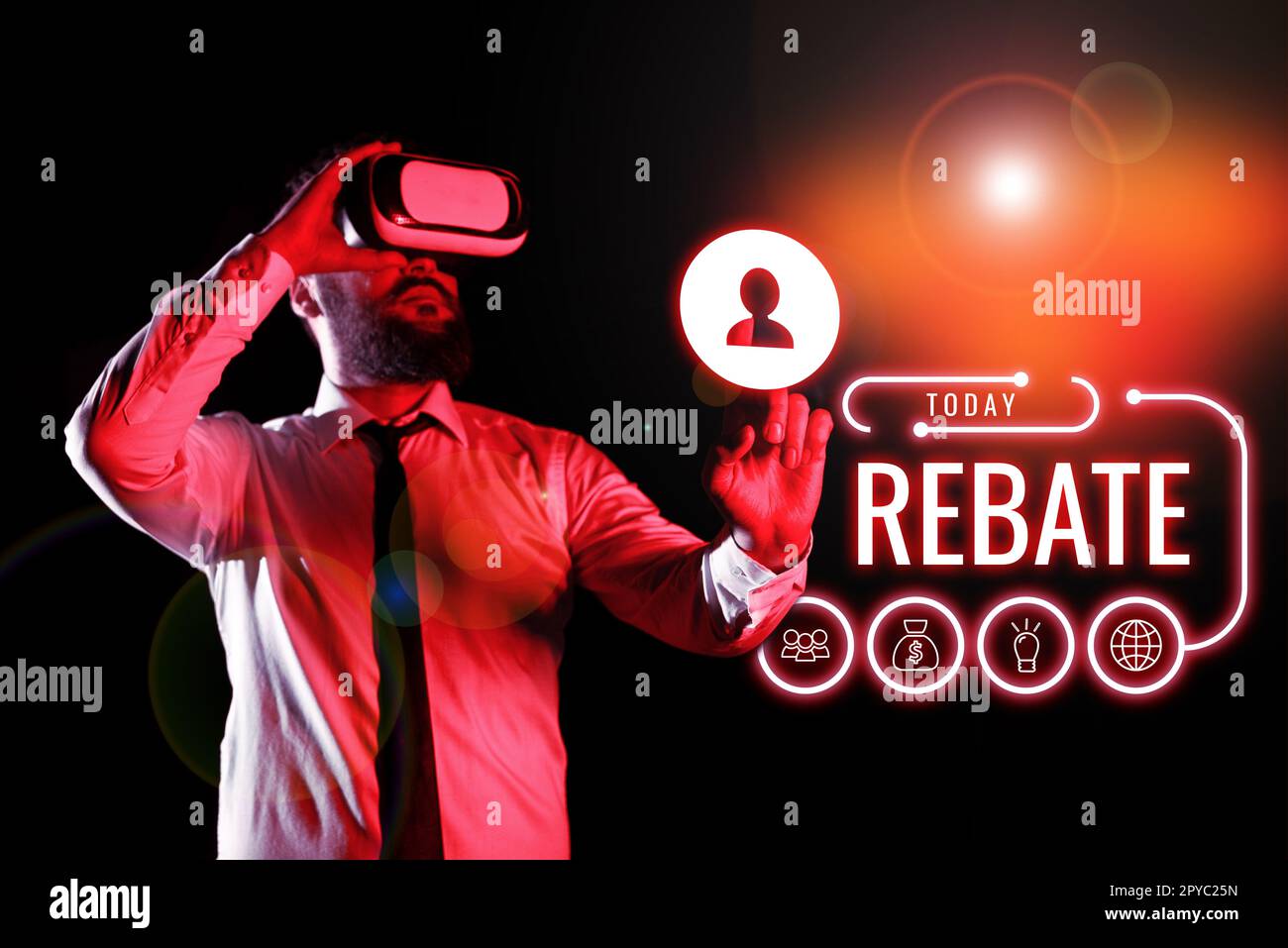 Conceptual display Rebate. Business idea Huge rewards that can get when ...