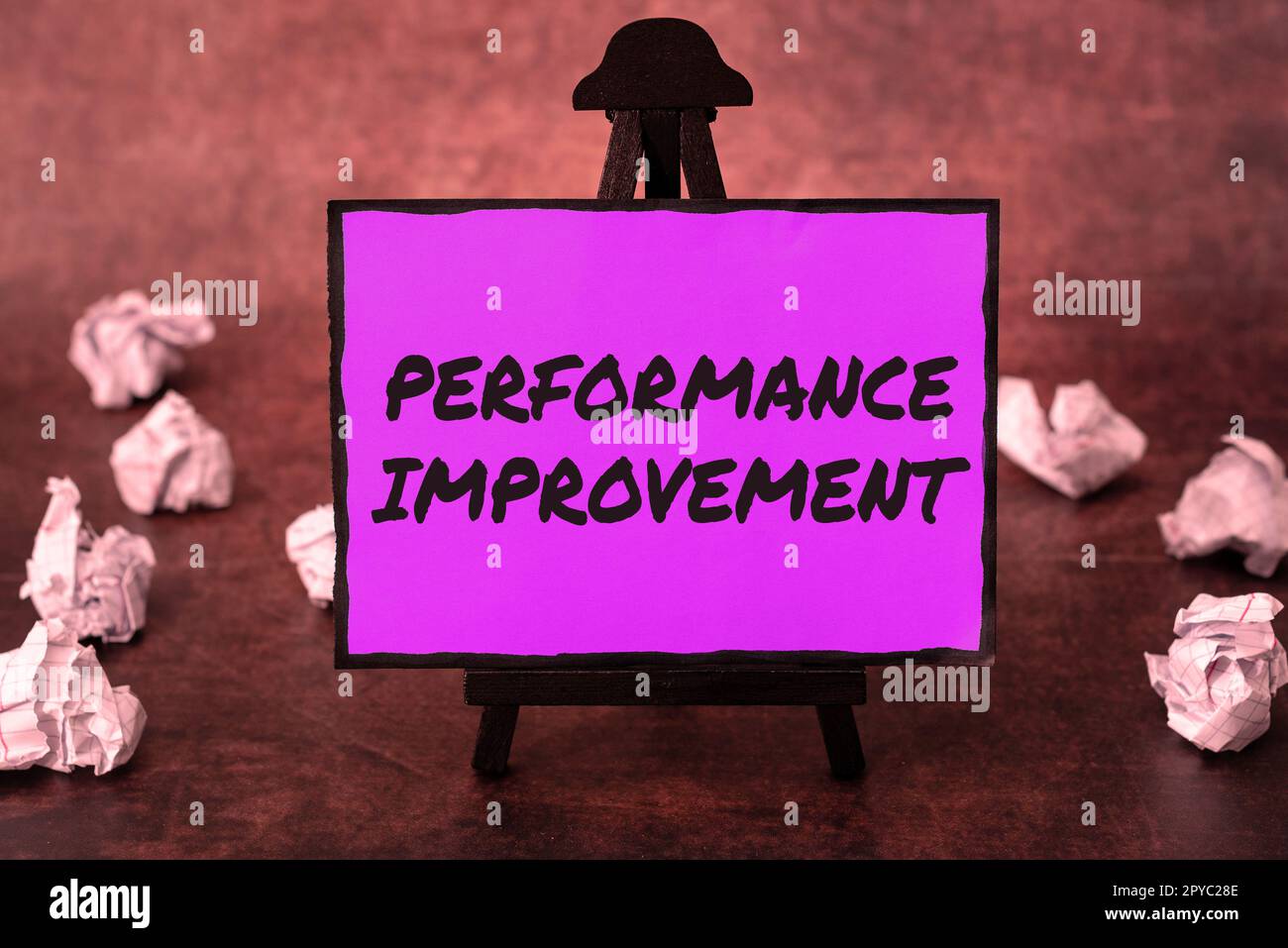 Text caption presenting Performance Improvement. Business idea Measure ...