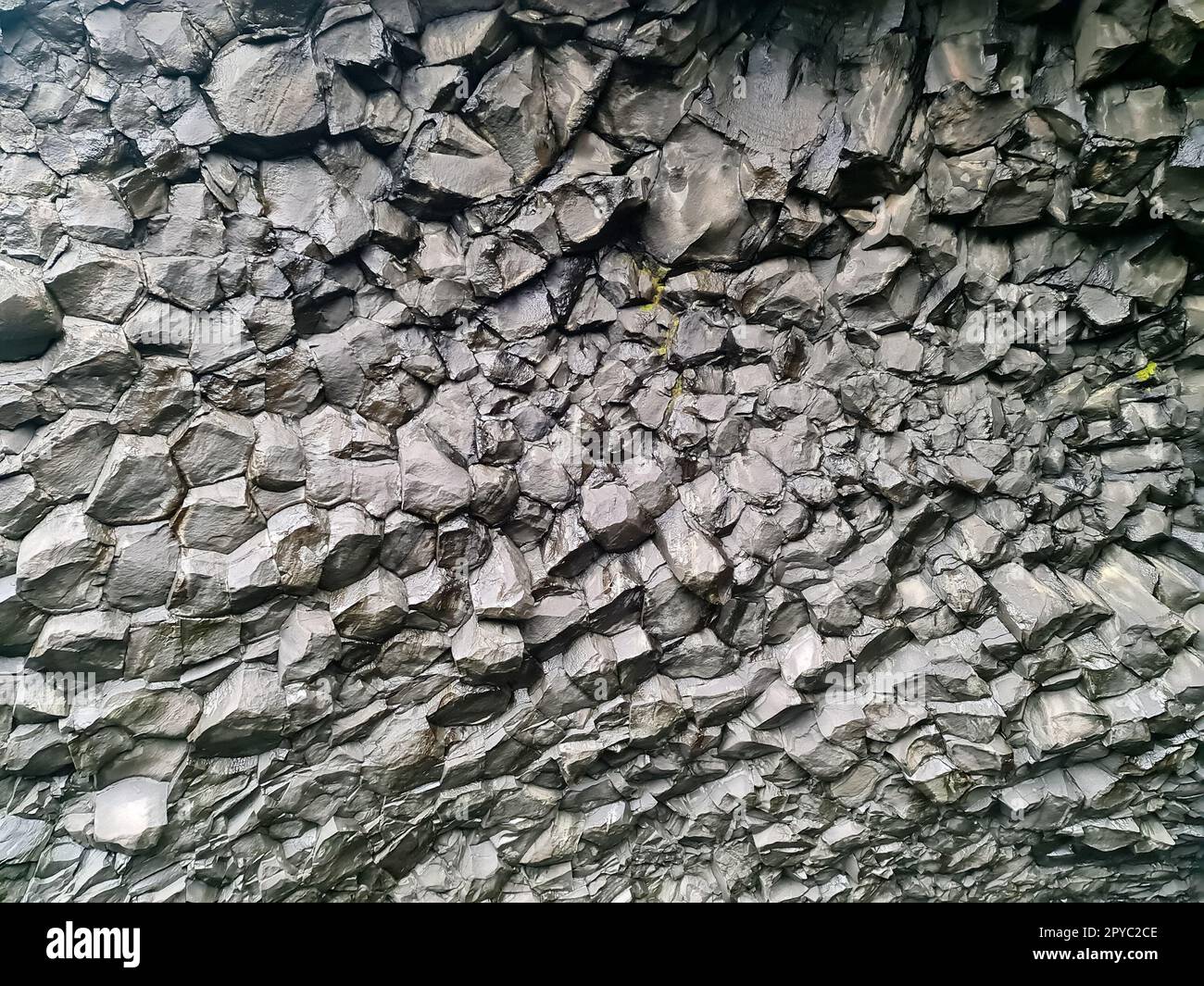 Amazing basalt rock structures at Endless Black Beach of Iceland Stock ...