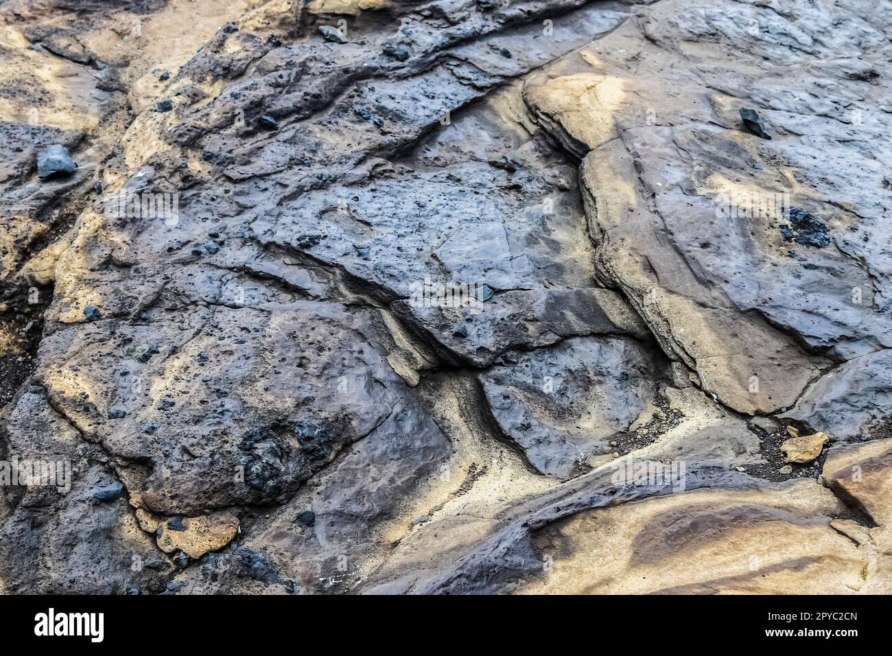 Amazing basalt rock structures at Endless Black Beach of Iceland Stock ...