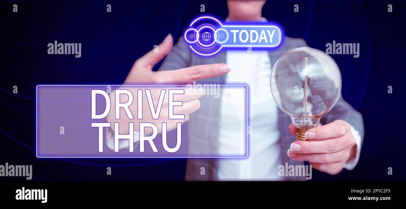 Conceptual display Drive Thru. Business overview place where you can ...