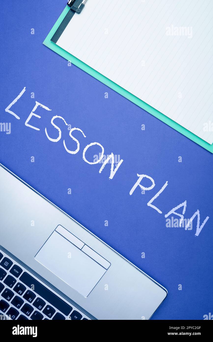 Hand writing sign Lesson Plan. Internet Concept a teacher's detailed ...