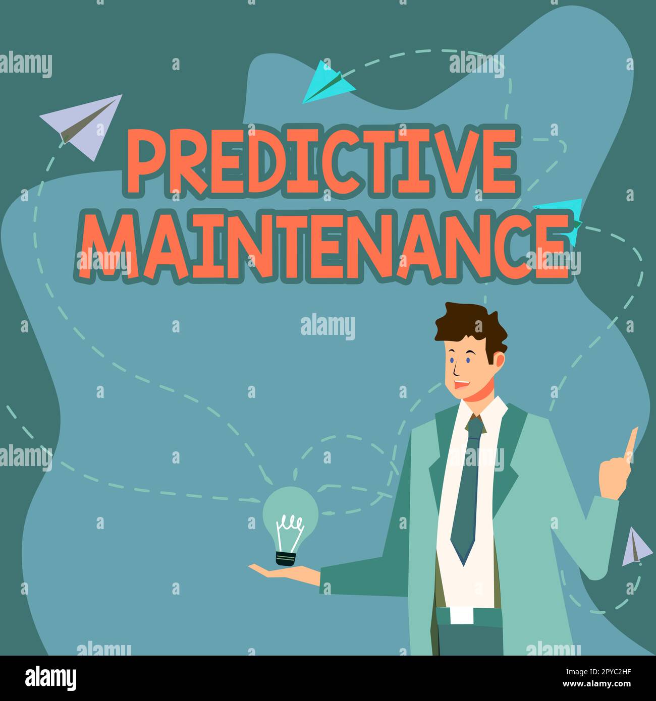 Hand writing sign Predictive Maintenance. Concept meaning Predict when ...
