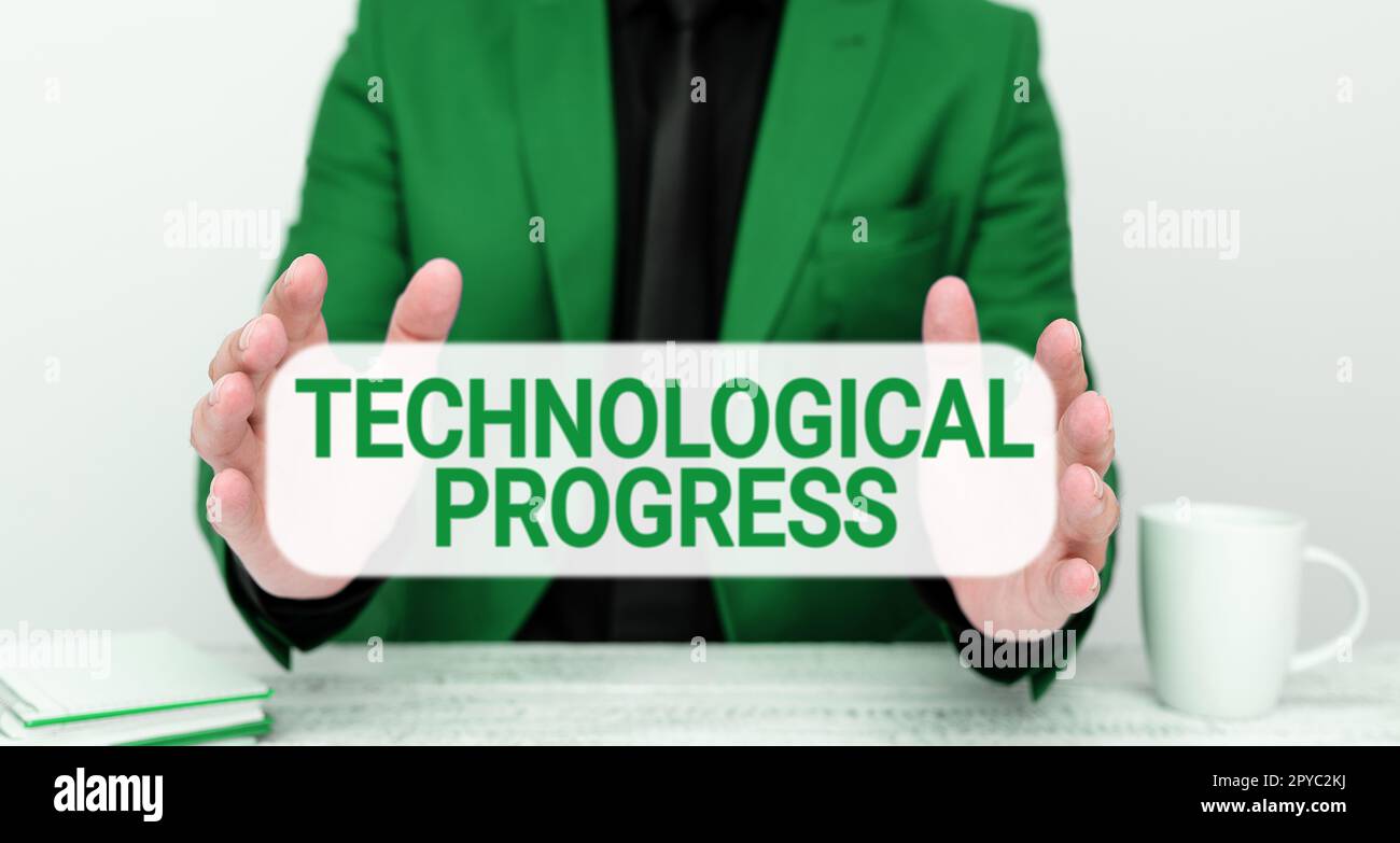 Conceptual caption Technological Progress. Business overview overall ...