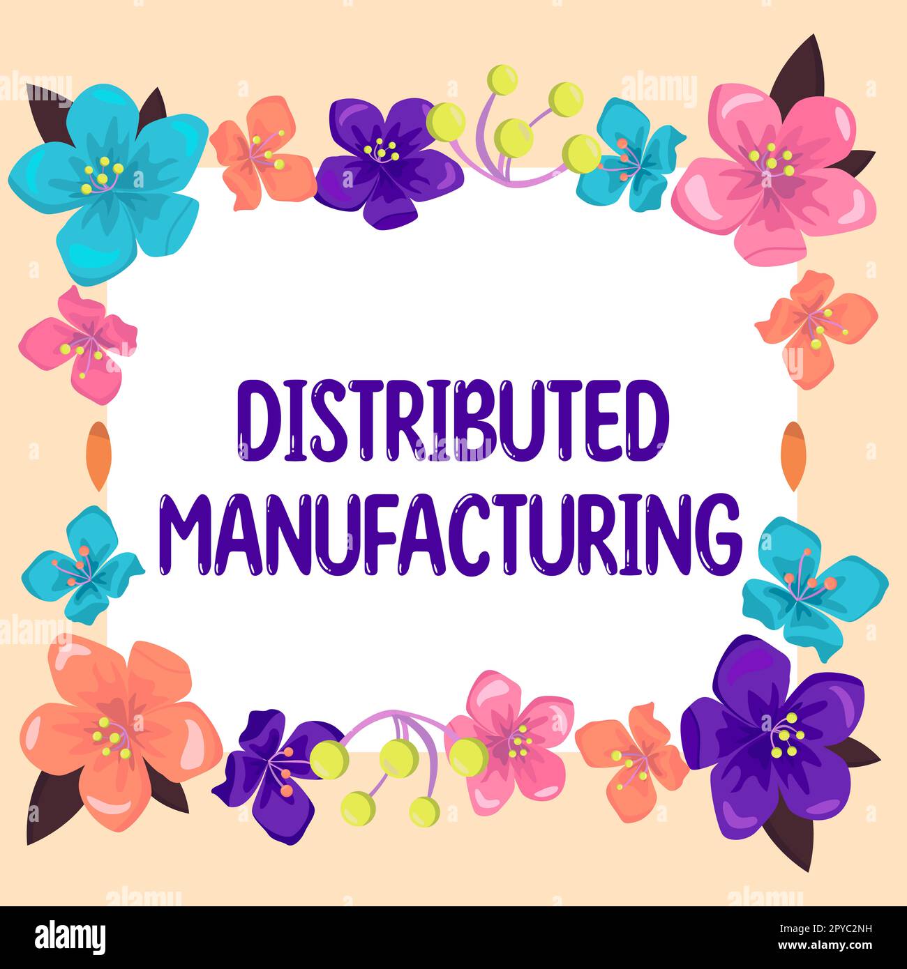 Sign displaying Distributed Manufacturing. Business overview practiced ...