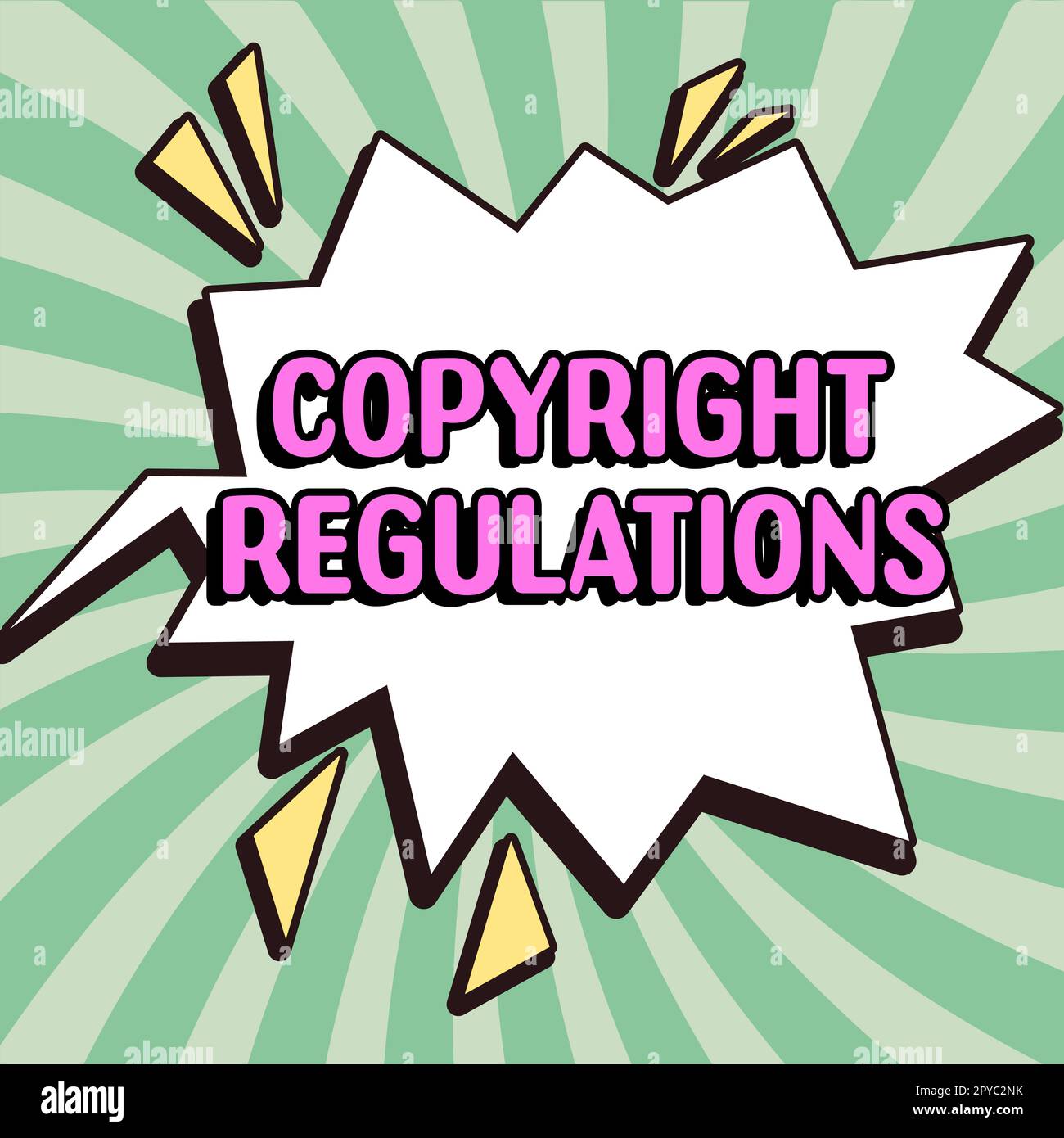 Hand writing sign Copyright Regulations. Concept meaning body of law ...