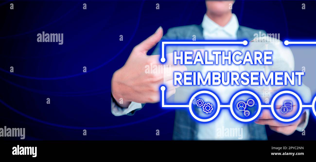 Hand writing sign Healthcare Reimbursement. Business overview paid by ...