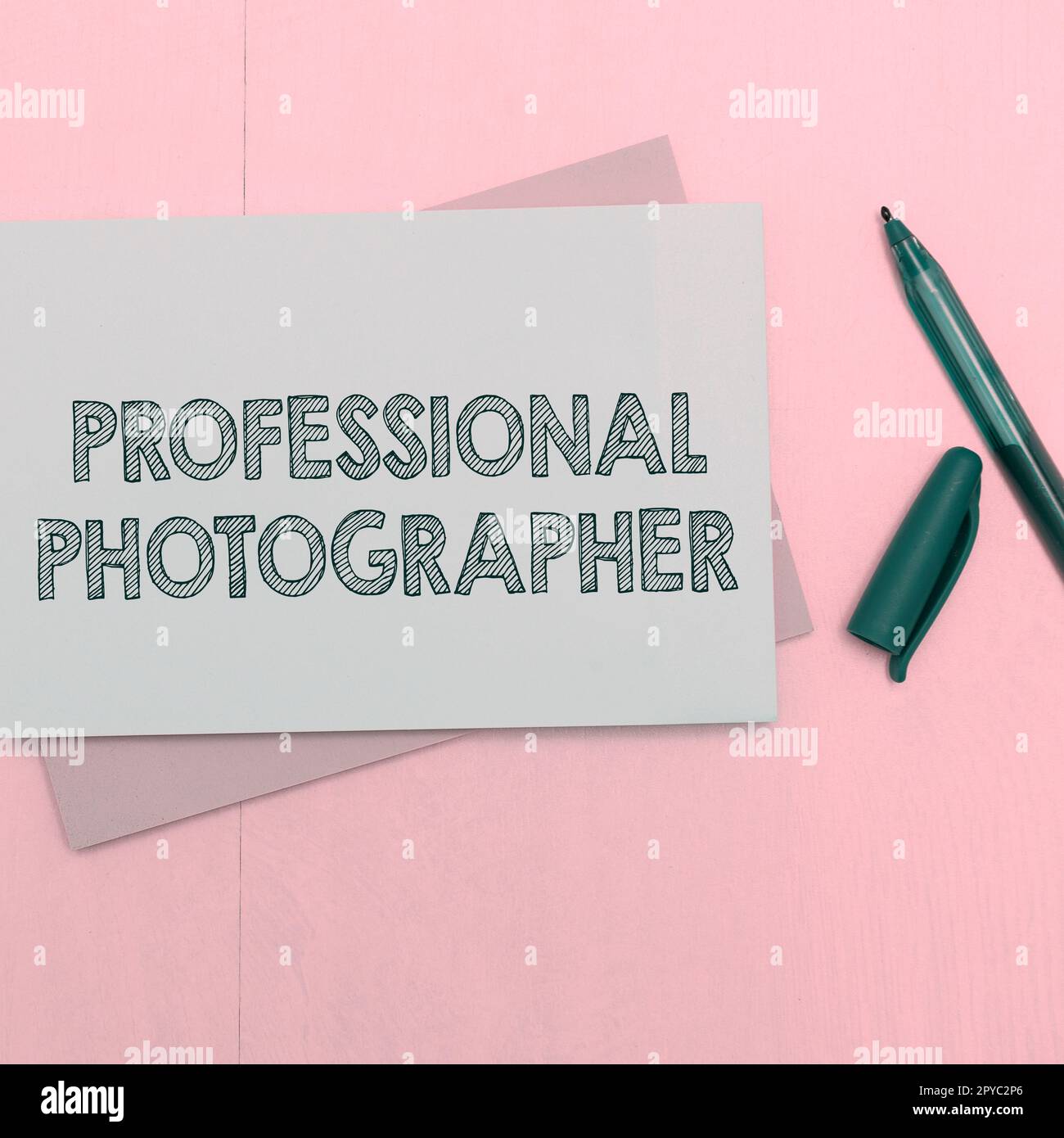 Hand writing sign Professional Photographer. Business approach person ...