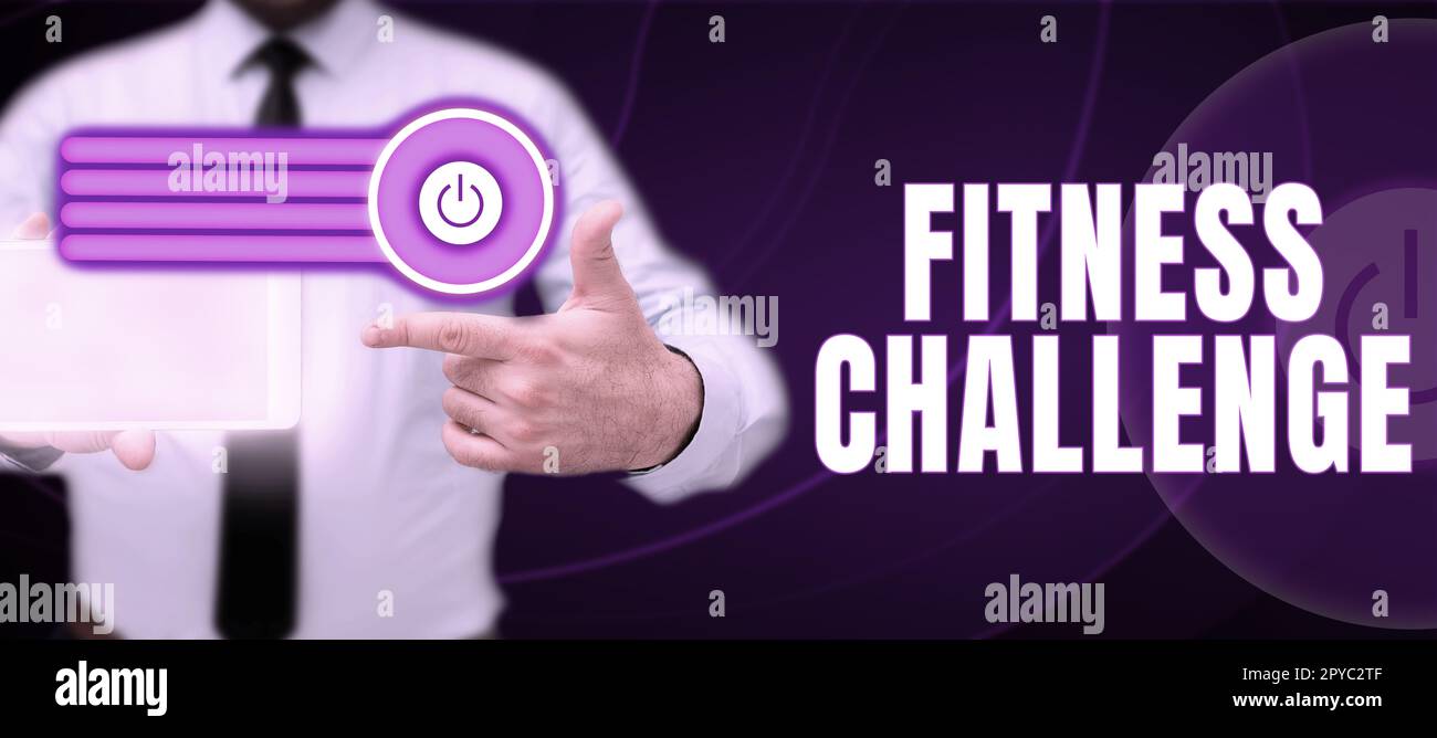 Inspiration showing sign Fitness Challenge. Business idea condition of ...