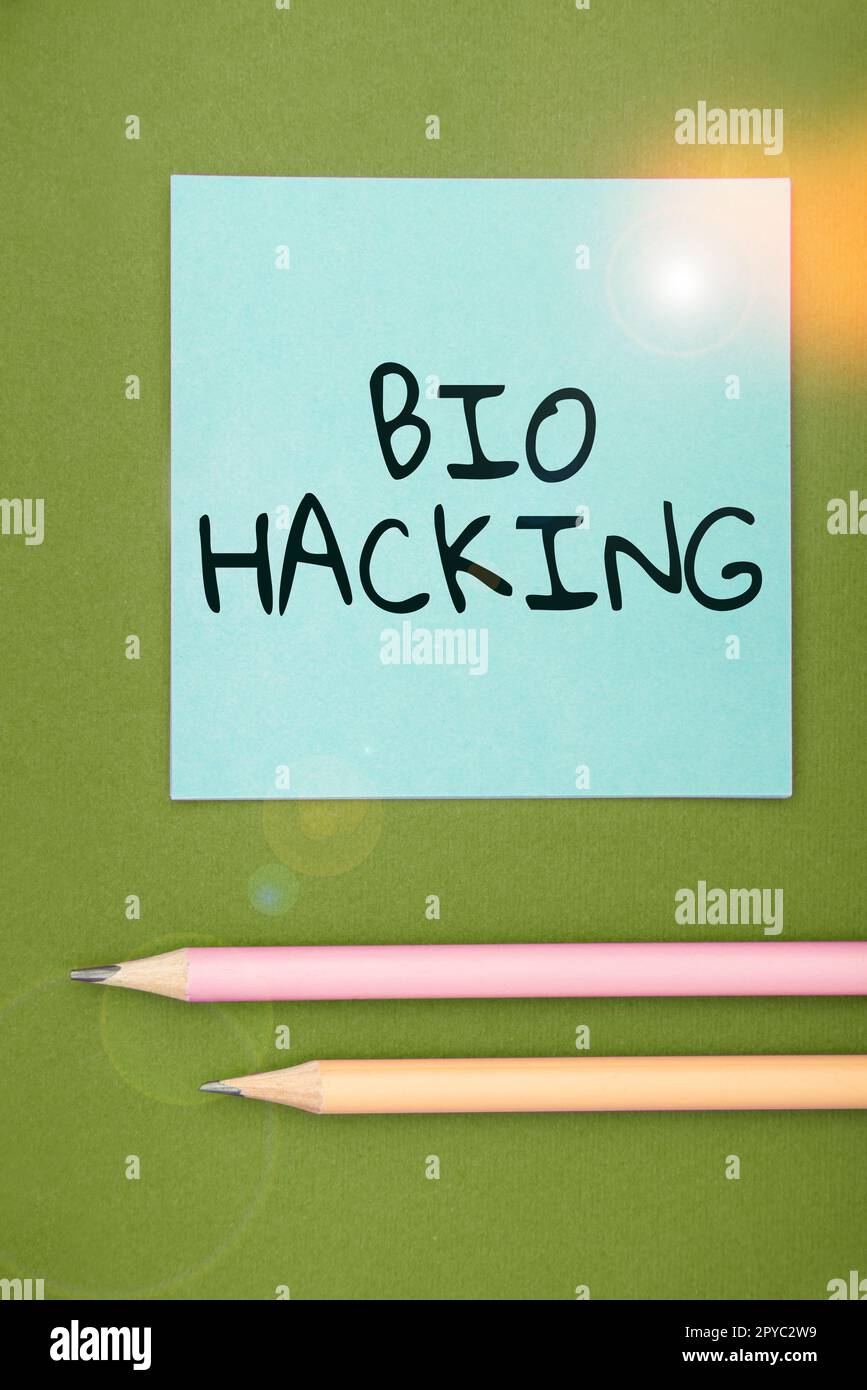 Conceptual caption Bio Hacking. Concept meaning exploiting genetic ...
