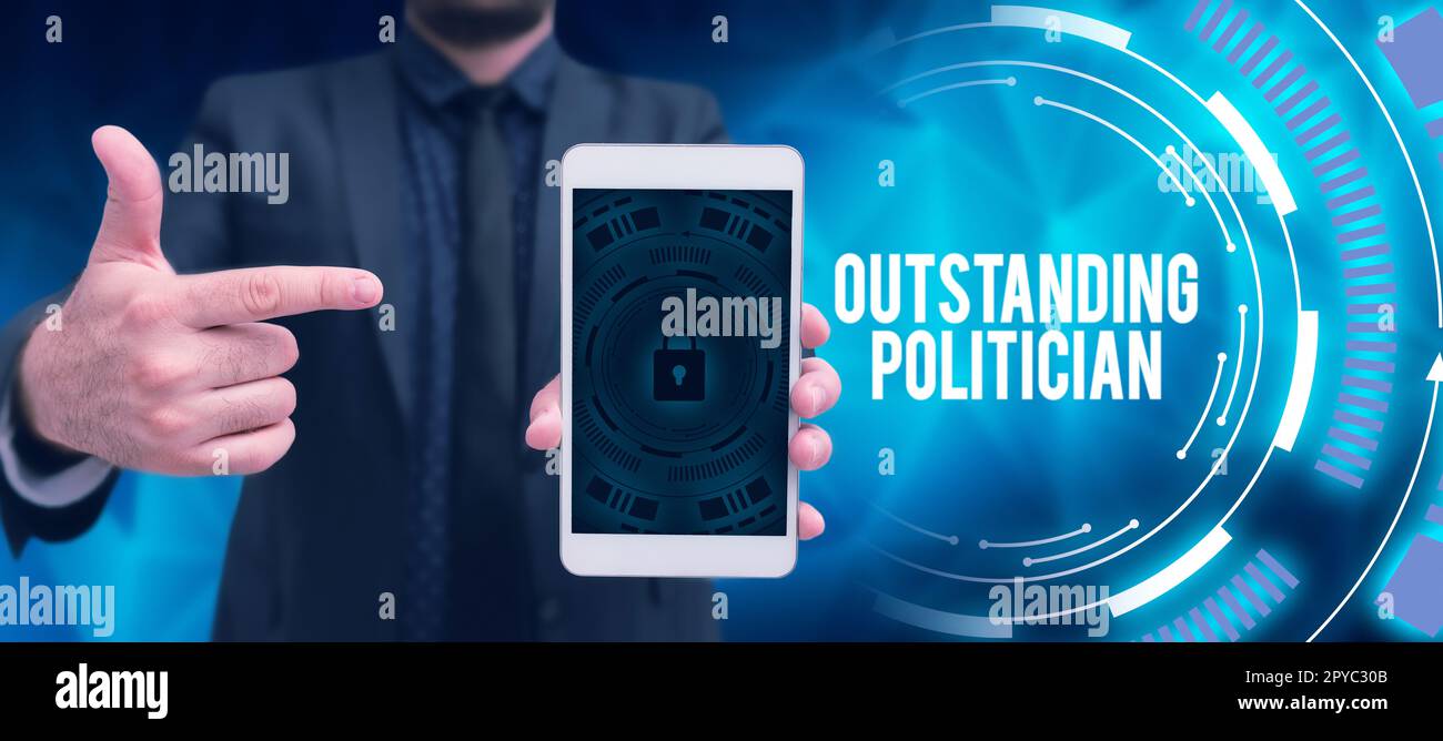 Handwriting text Outstanding Politician. Word for having good character ...