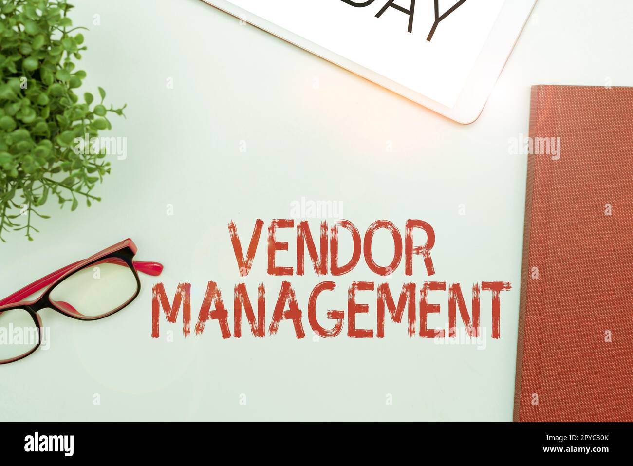 Hand writing sign Vendor Management. Conceptual photo activities ...