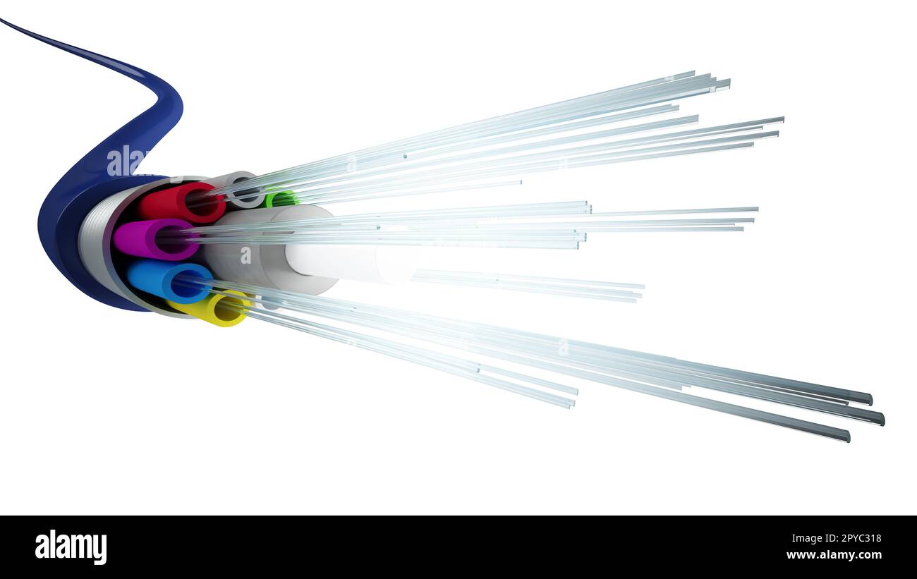 Internet fiber cable technology that transmits large amounts of data at ...