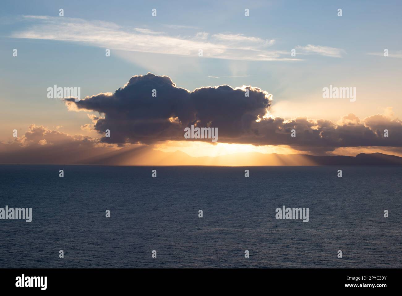 Beautiful dramatic sunrise viewed from Procida Island Stock Photo - Alamy