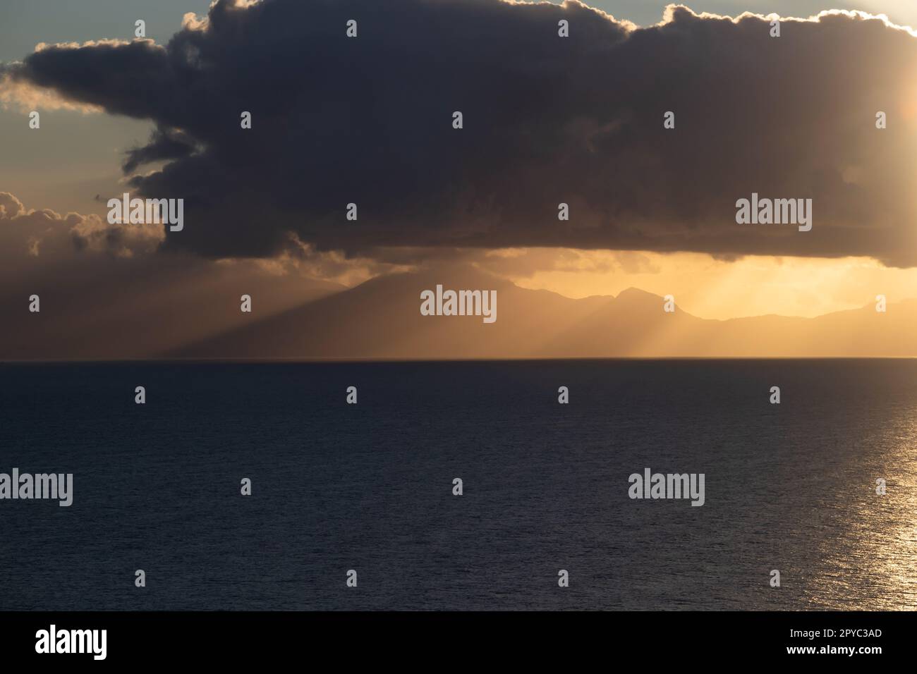 Beautiful dramatic sunrise viewed from Procida Island Stock Photo - Alamy