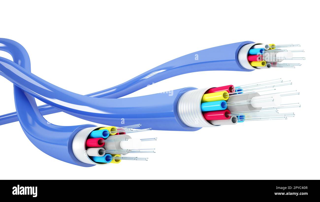 Internet fiber cable technology that transmits large amounts of data at ...