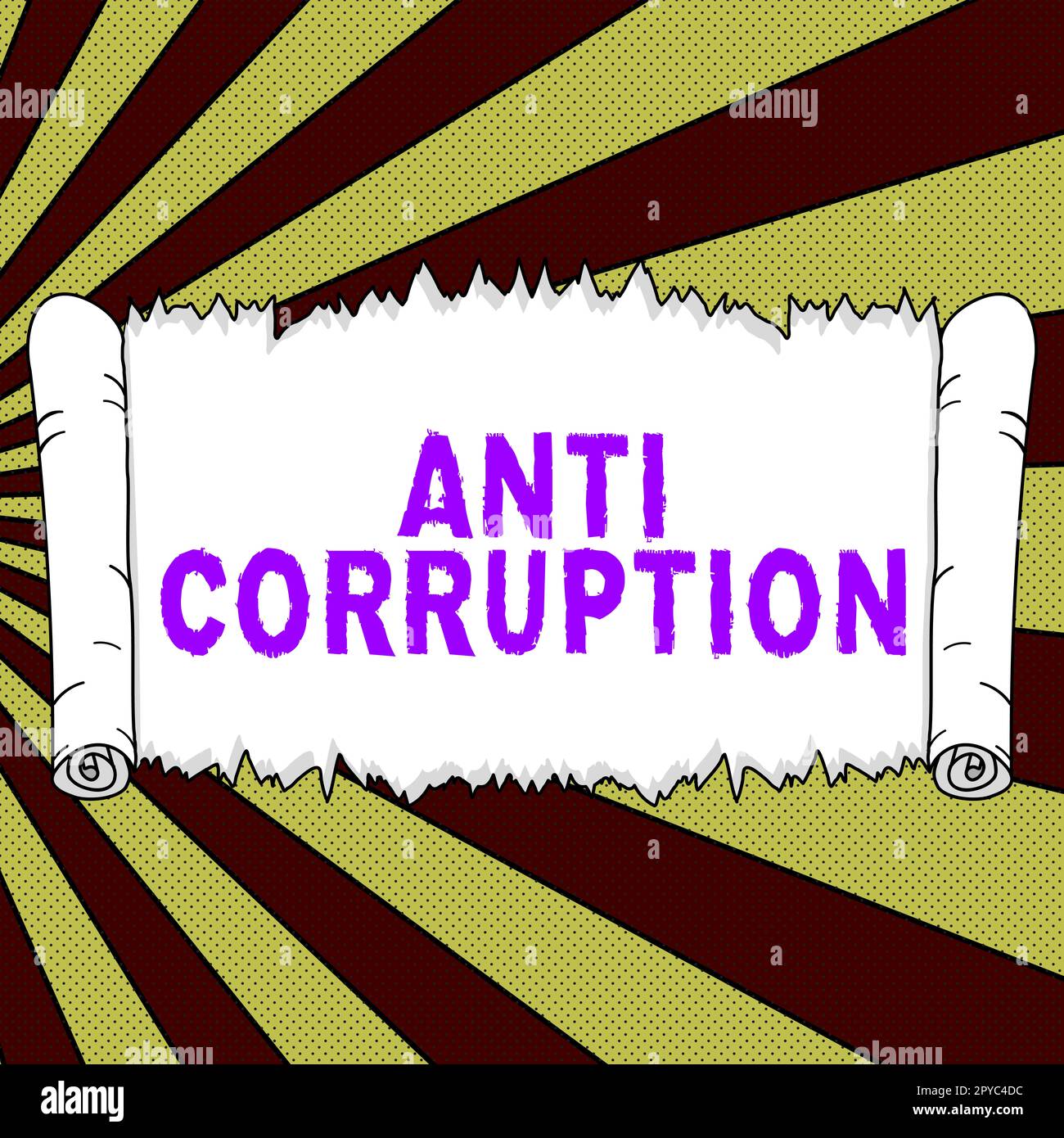 Conceptual caption Anti Corruption. Business showcase regulations stop ...