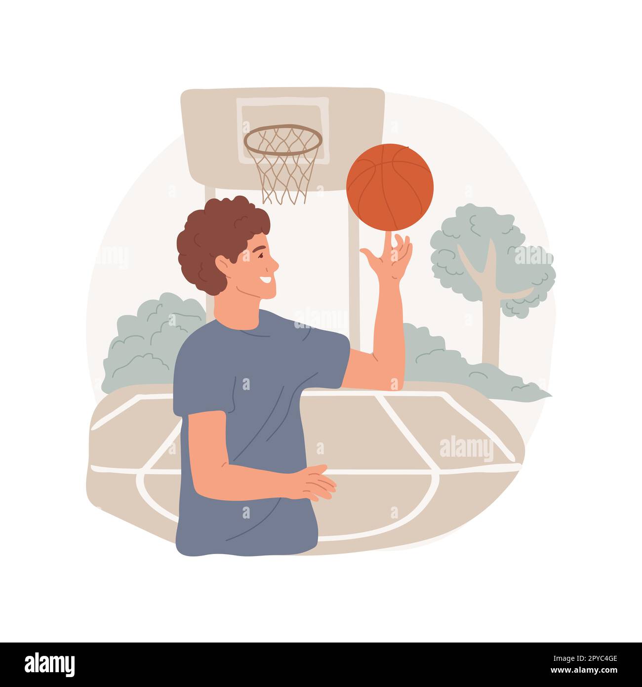 Self-training isolated cartoon vector illustration. Young teenage boy ...